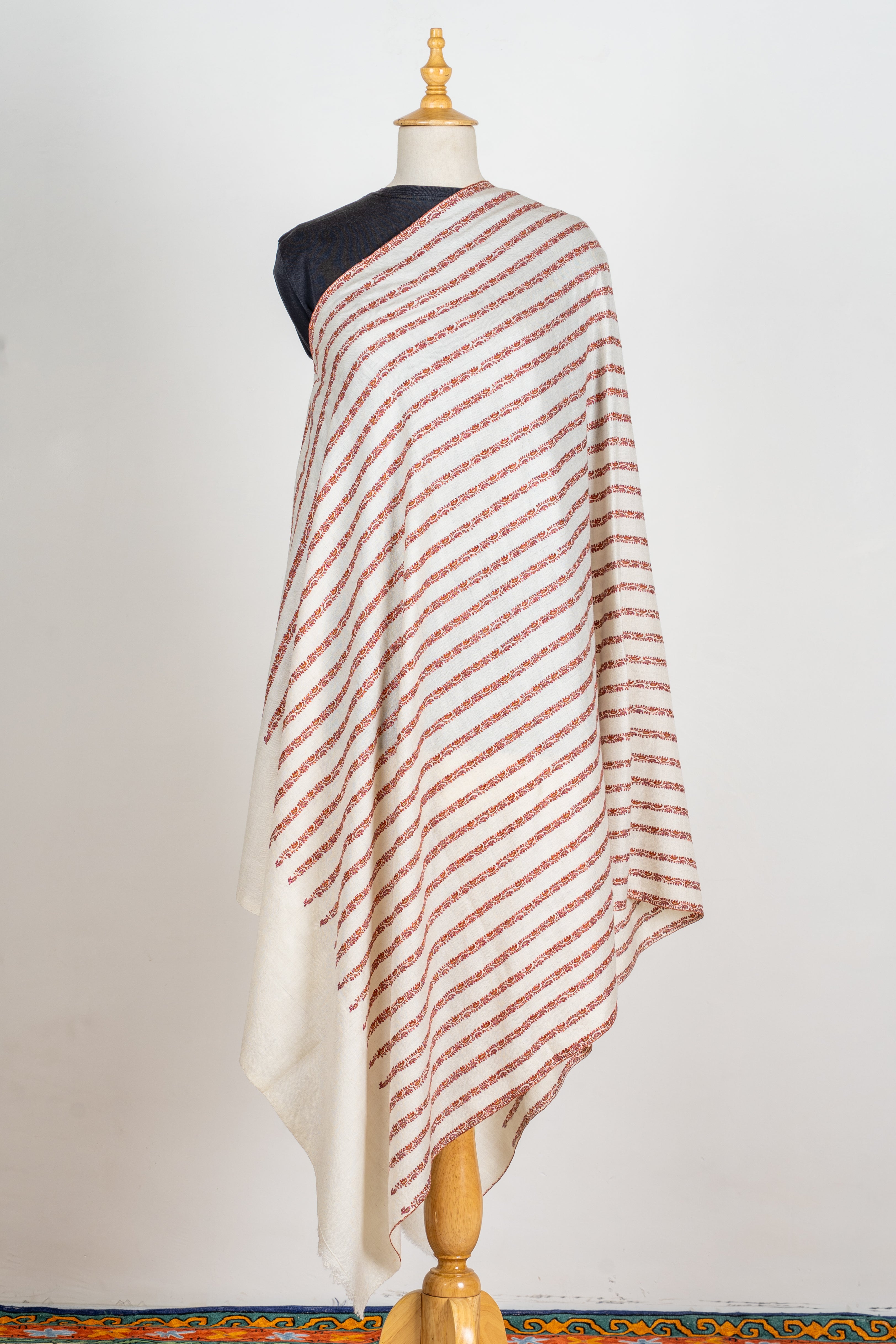 Gul-e-Afshan – Hand-Embroidered Pure Pashmina Shawl – KashmKari