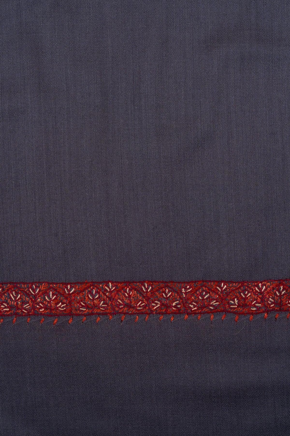 Smoky Plum 2.5 Yards Sozni Hand Embroidered Shawl – KashmKari