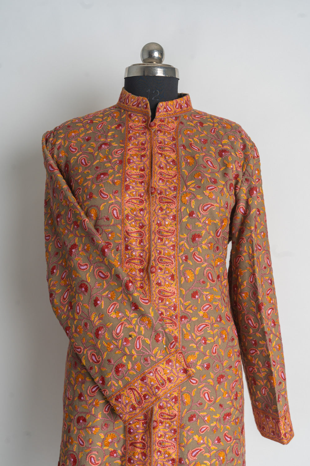 Handcrafted Earthy Elegance Kashmiri Long Jacket – KashmKari